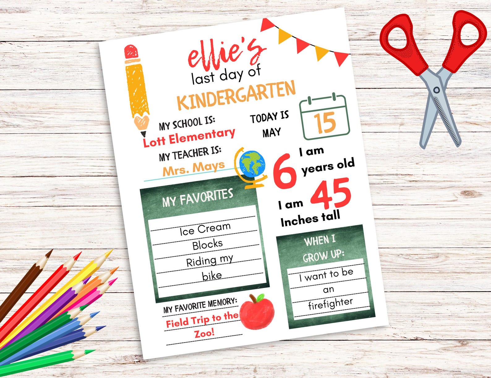 First and Last Day of School Printable Sign Editable Kids Back to ...