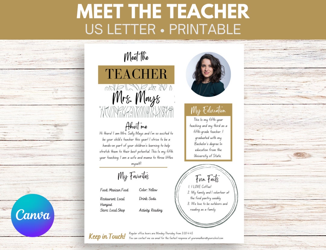 Meet the Teacher Template| About Me Back to School Flyer| Back to ...