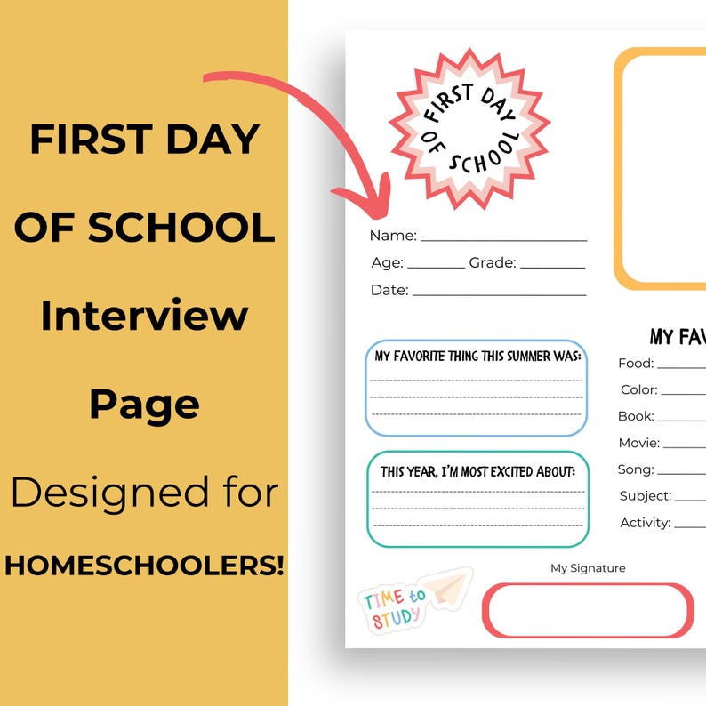 First Day of Homeschool Interview Questions | First Day of School ...