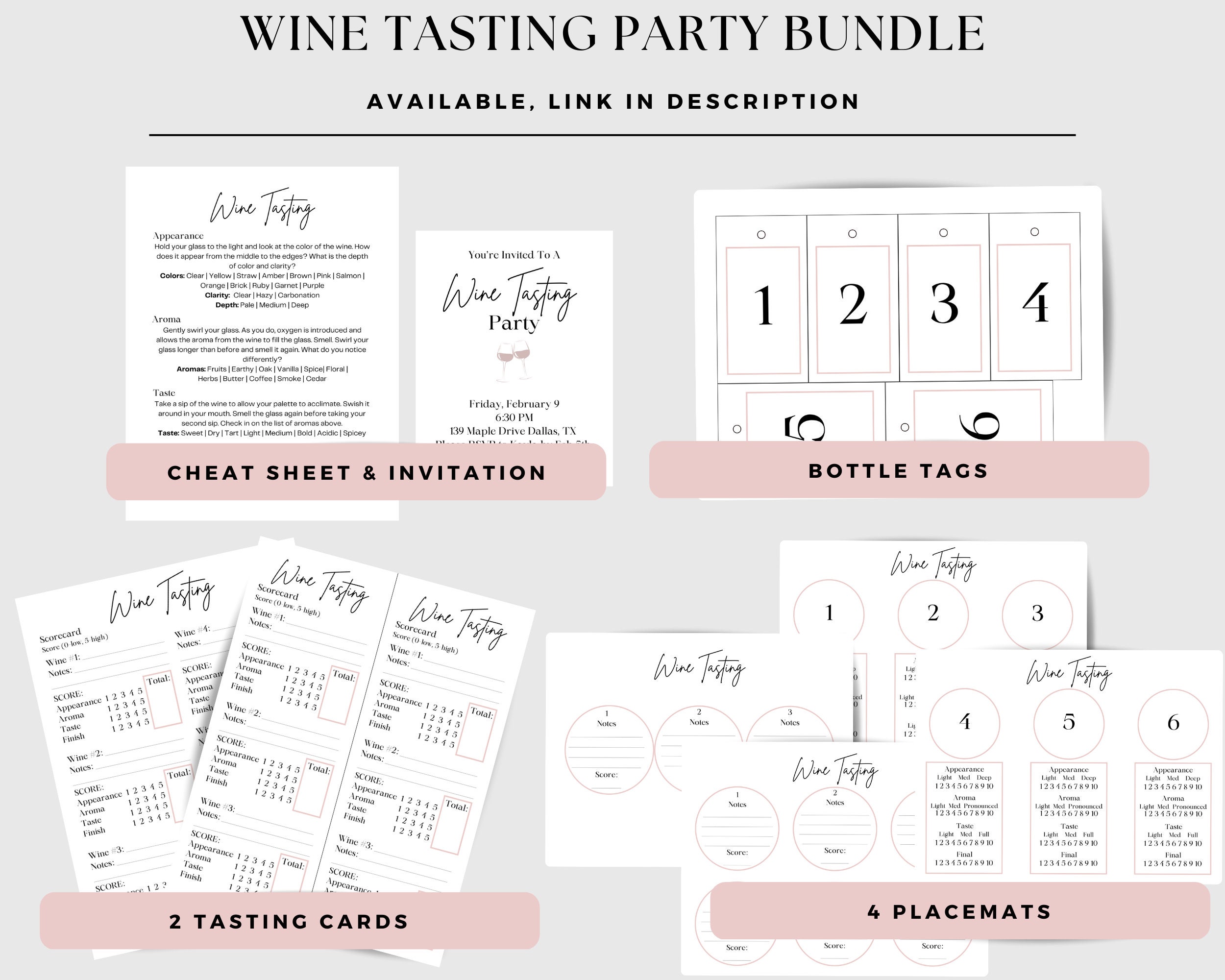 Simple Wine Tasting Cheat Sheet Wine Tasting Guide Date Night, Girls ...
