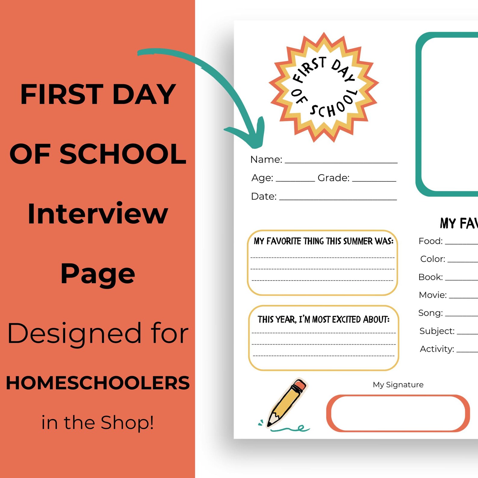 First Day of School Interview Questions | First Day of School Activity ...