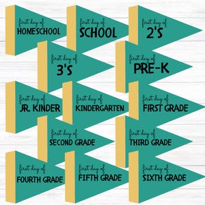 DIY First Day of School Pennant Flags | First Day of School Photo Prop ...