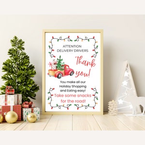 PRINTABLE Delivery Driver Snack Sign Instant Download Thank - Etsy
