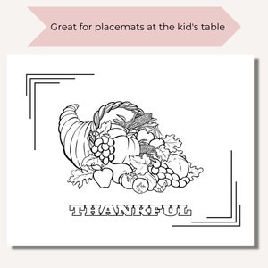 Thanksgiving Coloring Pages| Digital Download| Kids Placemats - Etsy