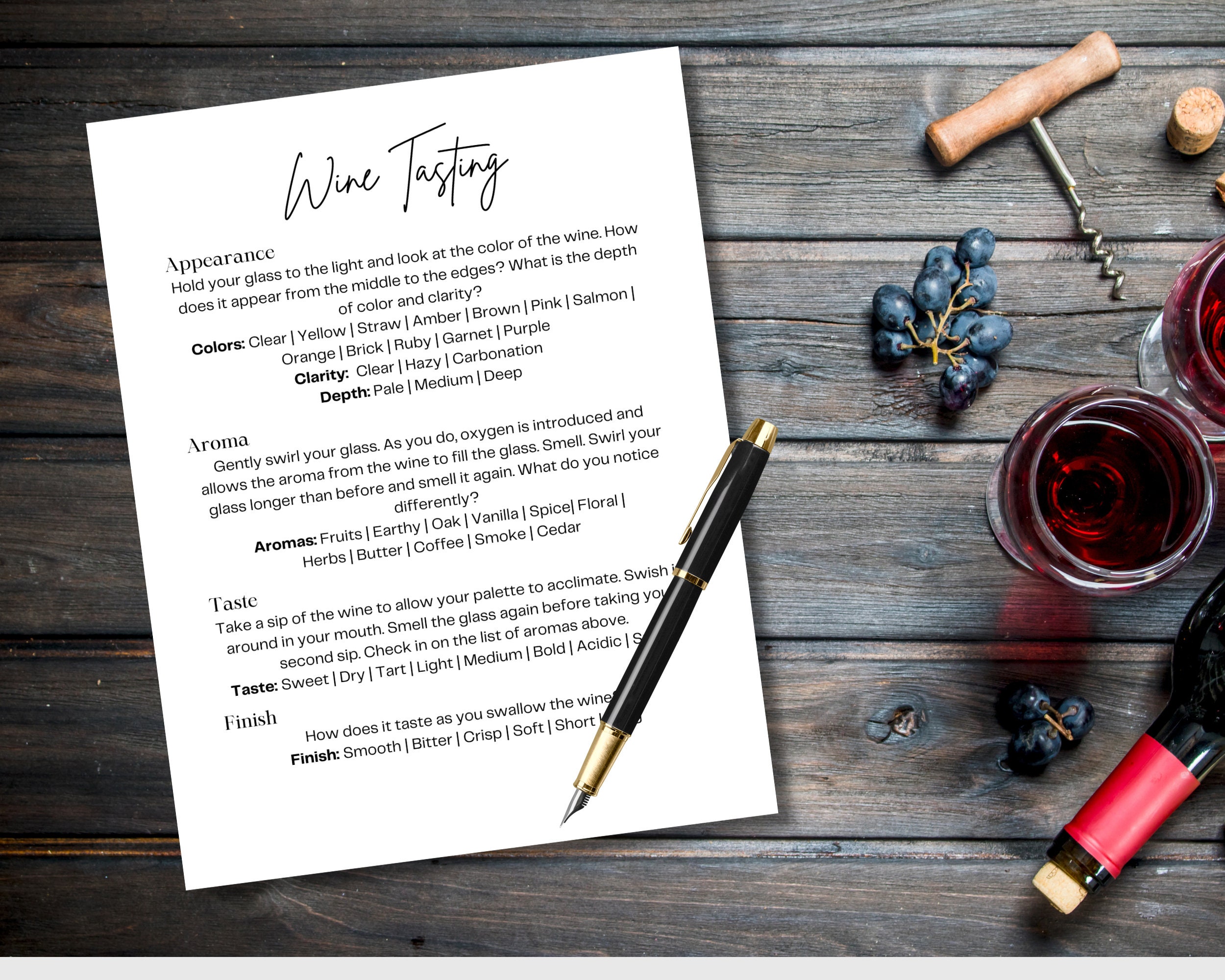 Simple Wine Tasting Cheat Sheet Wine Tasting Guide Date Night, Girls ...