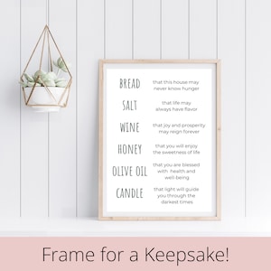 Housewarming Printable| House Blessing Printable| Bread, Salt, Wine ...