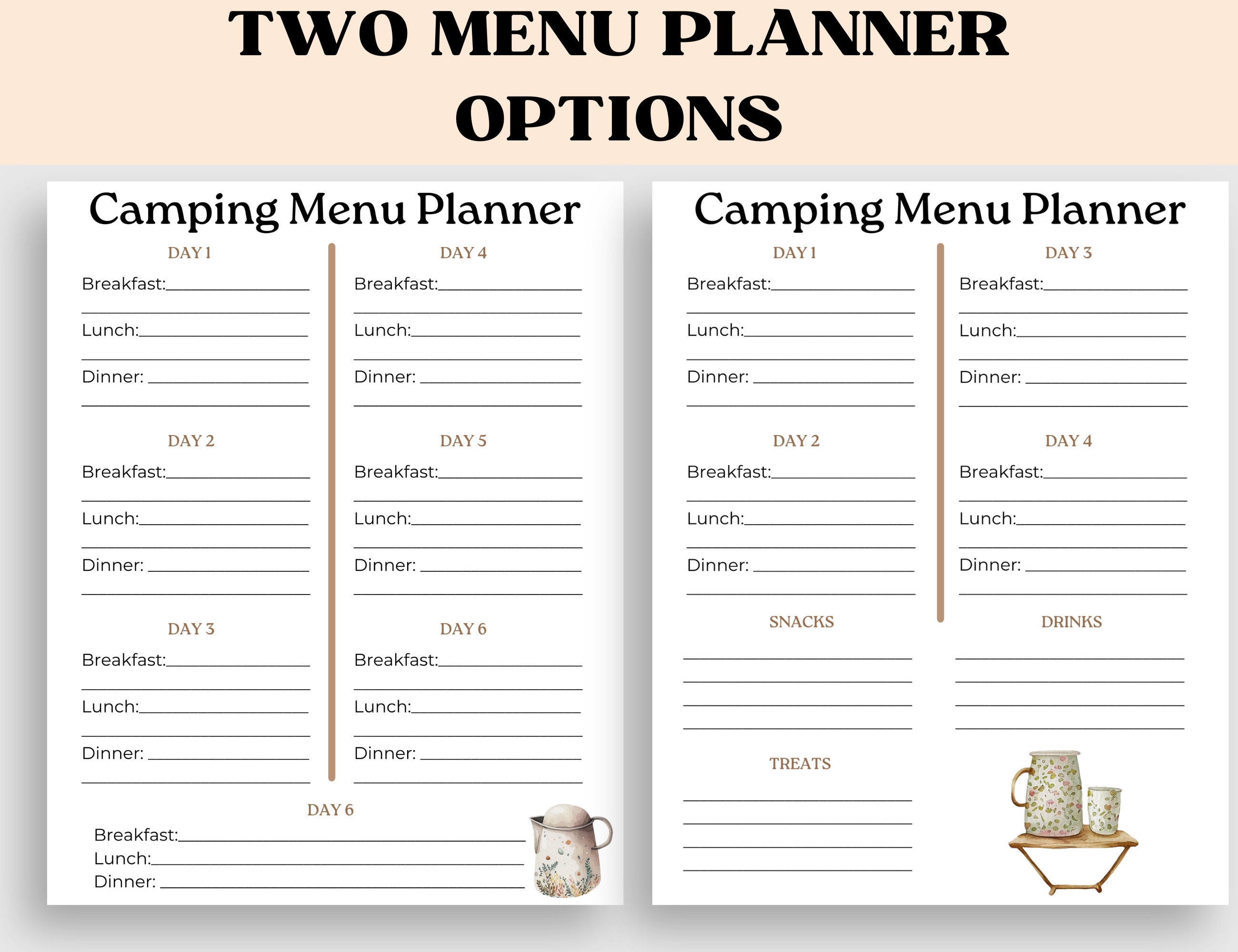 Ultimate Camping Meal Planner and Grocery List | Camping Meal Prep ...