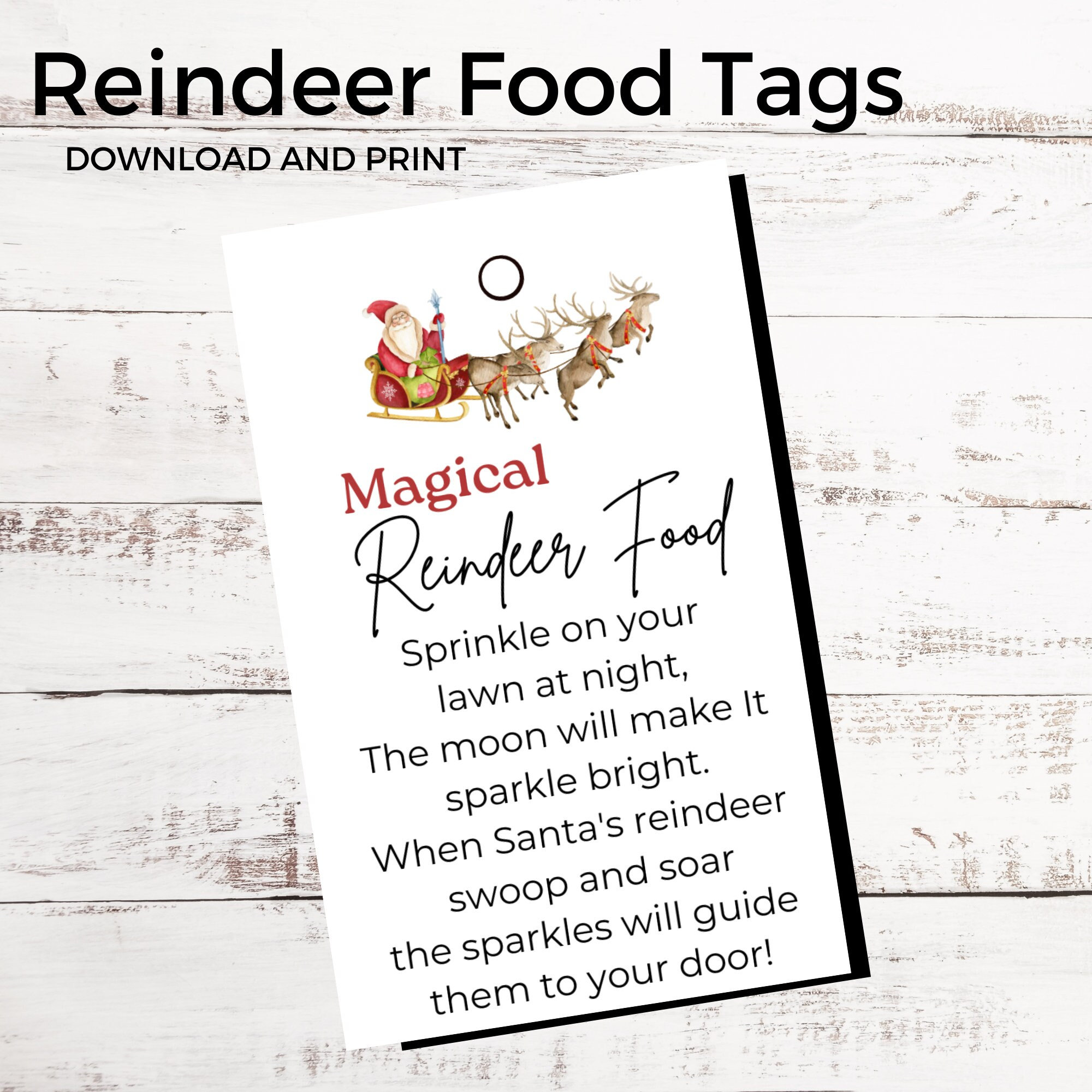 Printable Magic Reindeer Food Label Reindeer Food Tags - Etsy