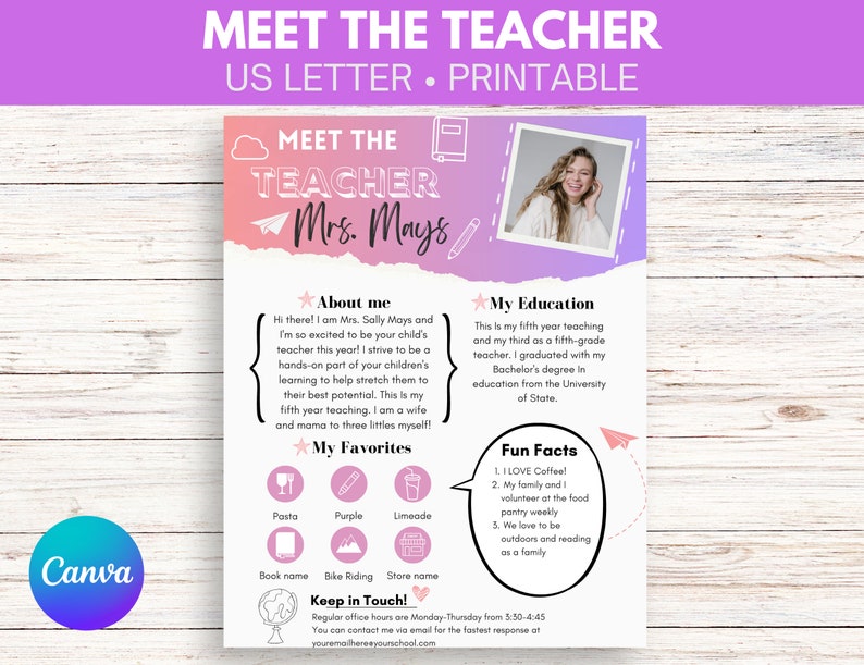 Meet the Teacher Template| About Me Back to School Flyer| Back to ...