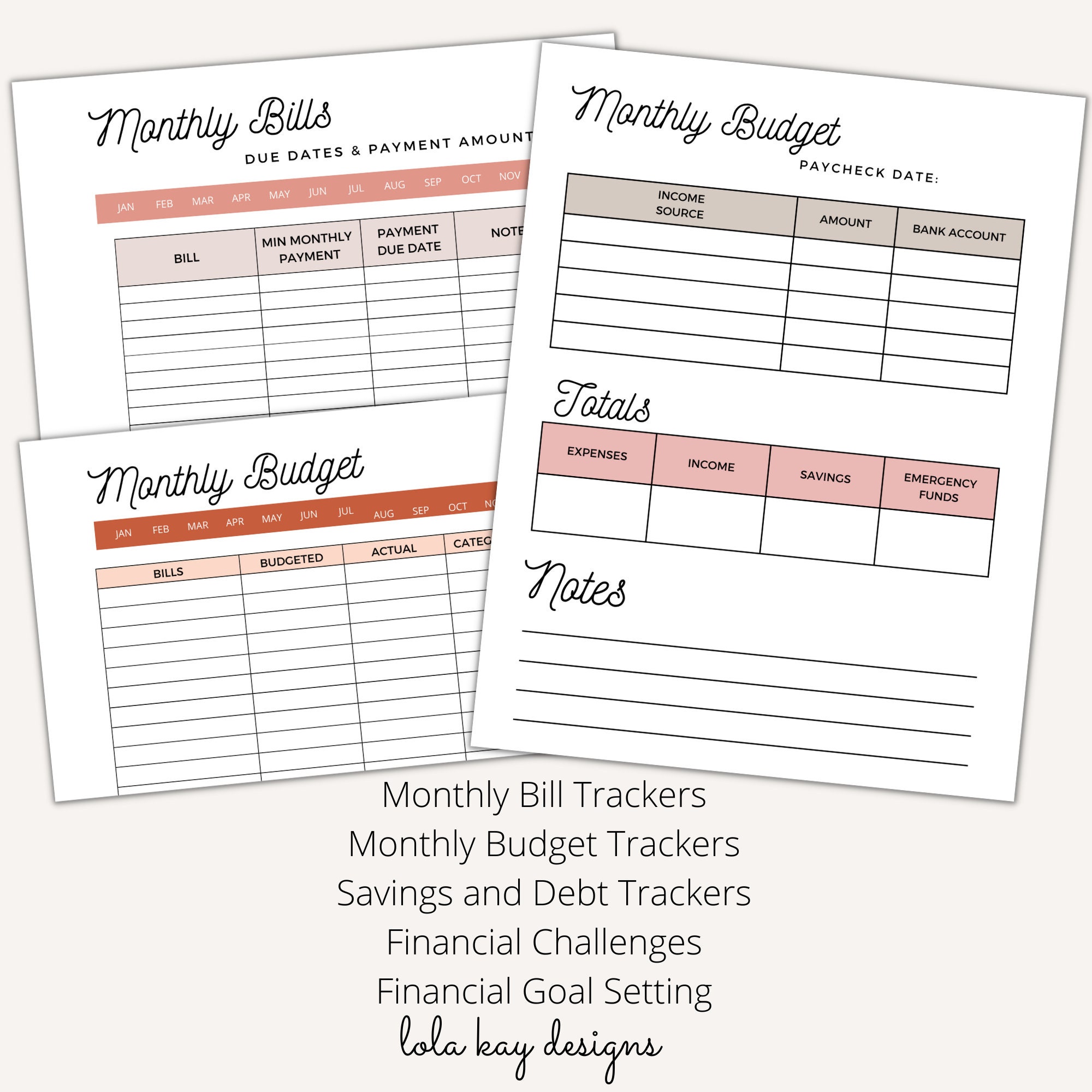 Printable Budget Binder| Monthly Budget Tracker| Savings Tracker| Debt ...