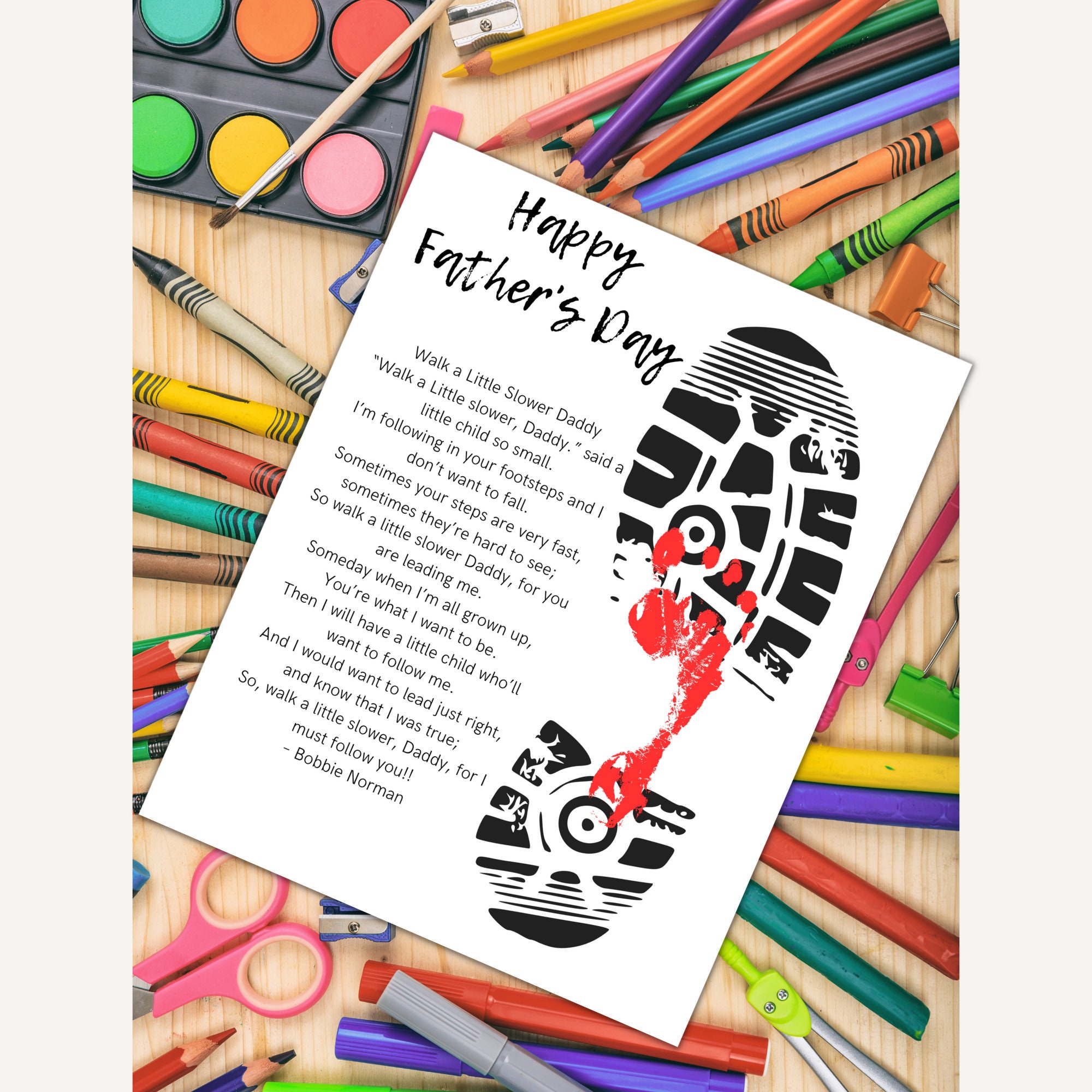 Walking in Daddy's Footsteps | Footprint Art | Father's Day Craft | DIY ...
