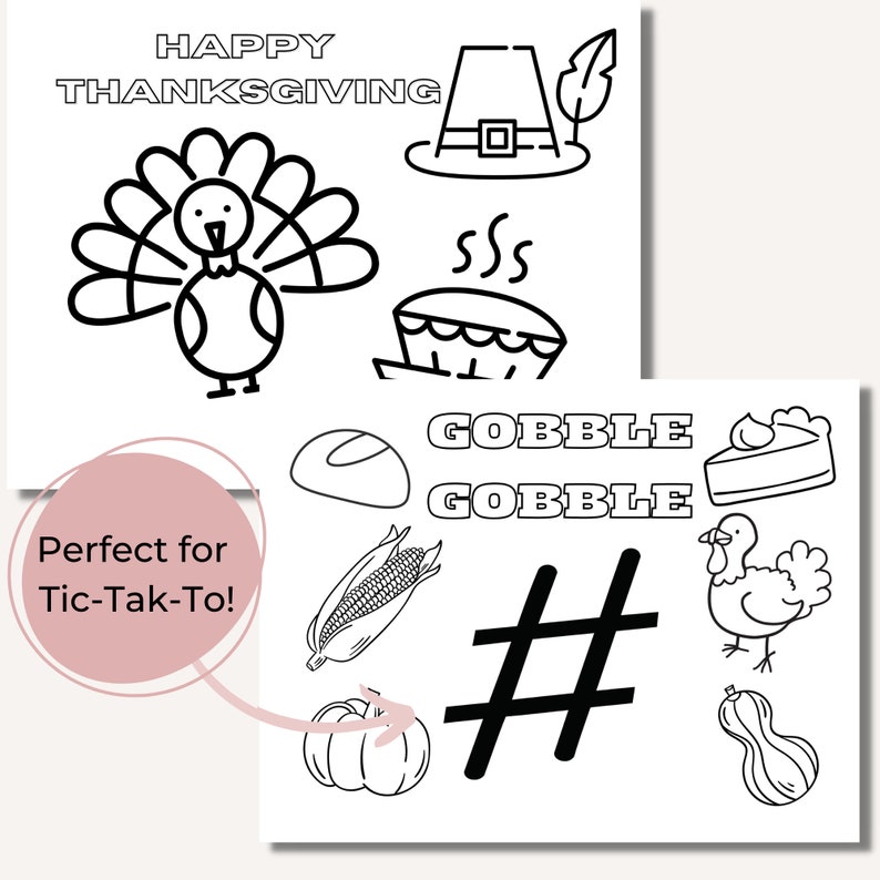 Thanksgiving Coloring Pages Digital Download Kids Placemats - Etsy
