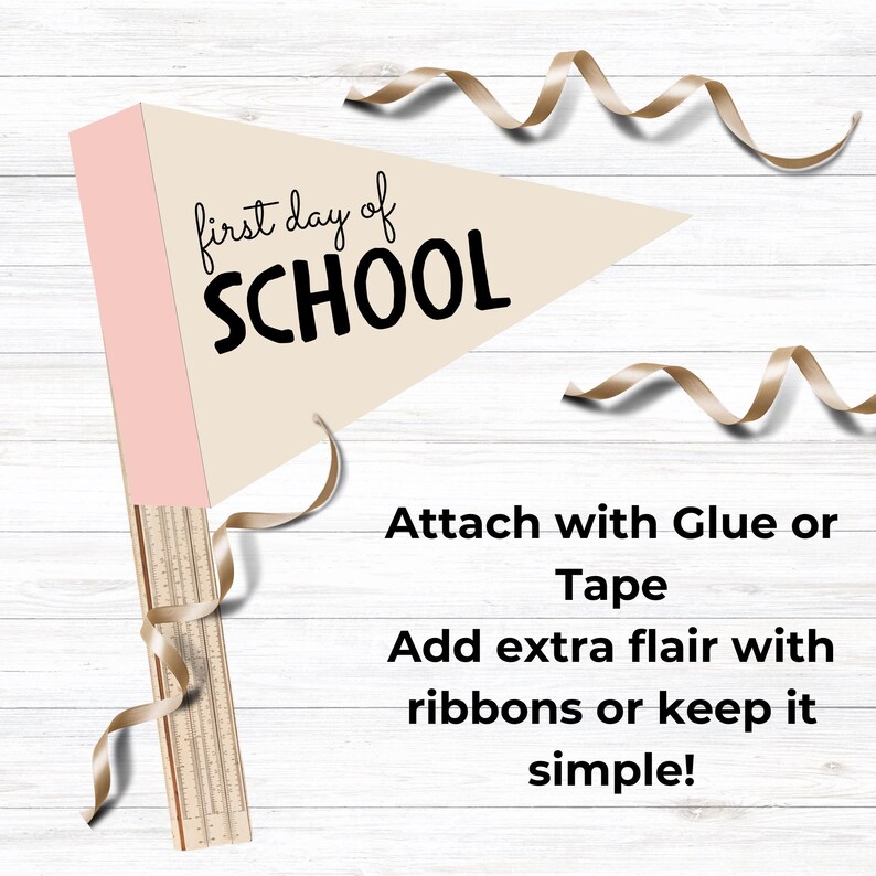 DIY First Day of School Pennant Flags | First Day of School Photo Prop ...
