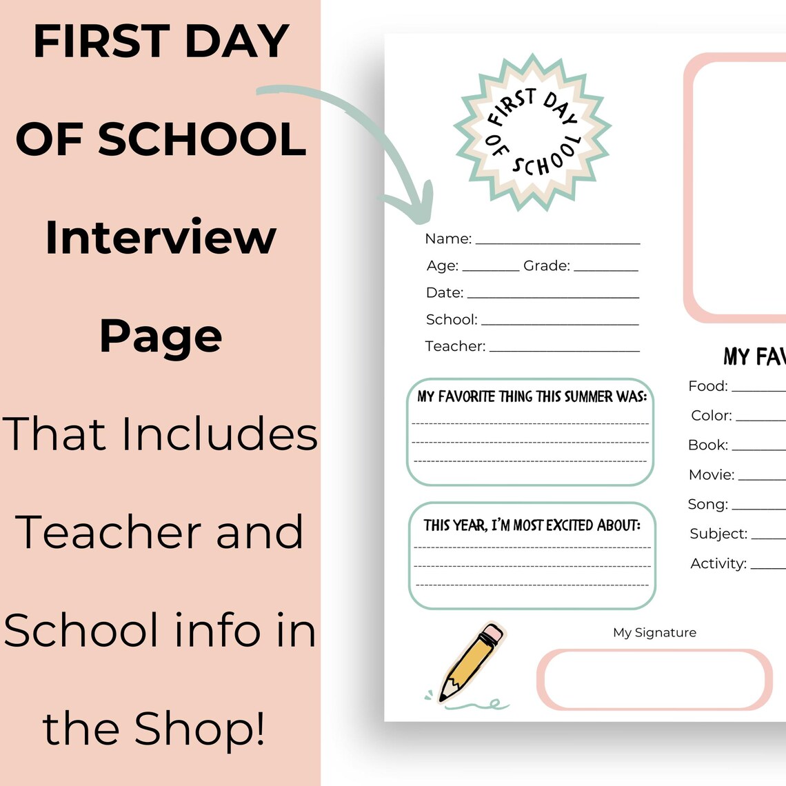 First Day of Homeschool Interview Questions First Day of School ...