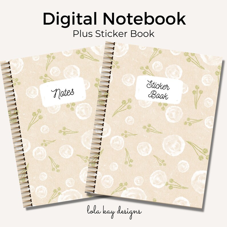 Digital Hyperlinked Notebook With Tabs and Stickerbook for - Etsy