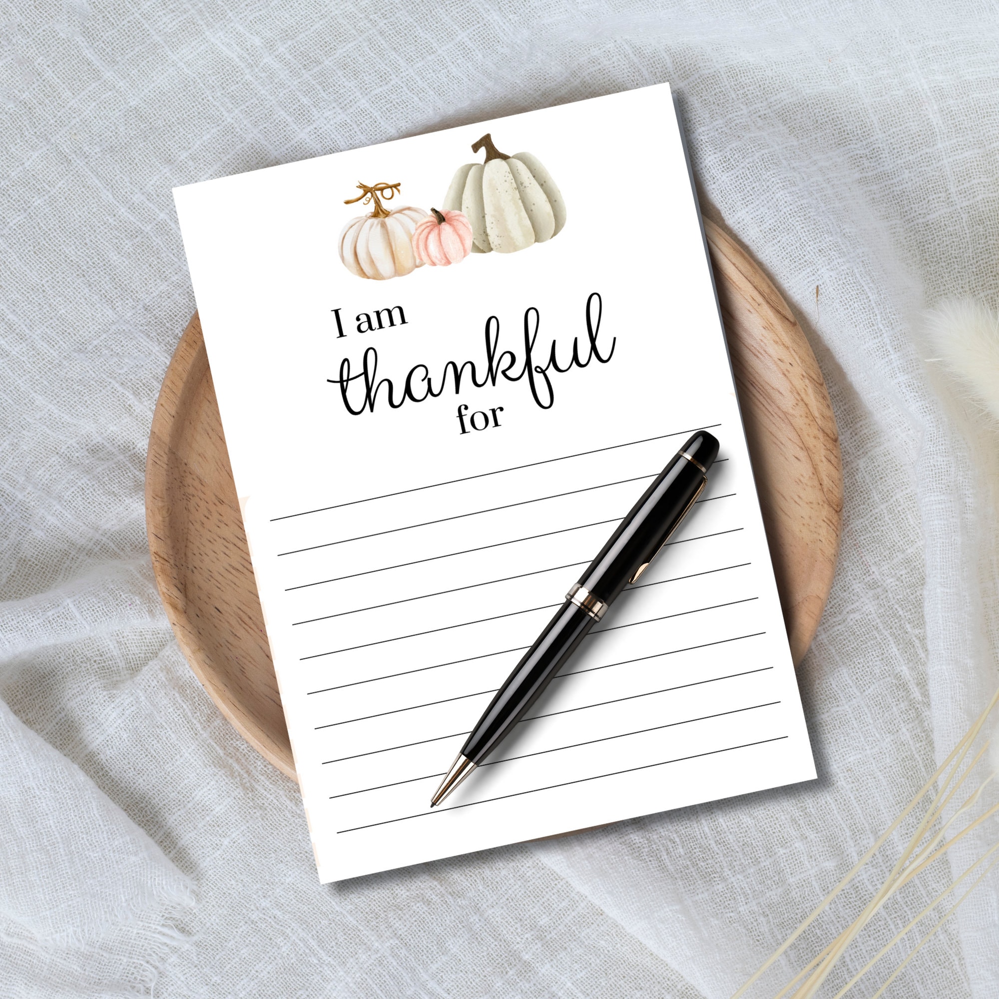 Printable I Am Thankful for Cards| Thanksgiving Gratitude Cards| Simple ...