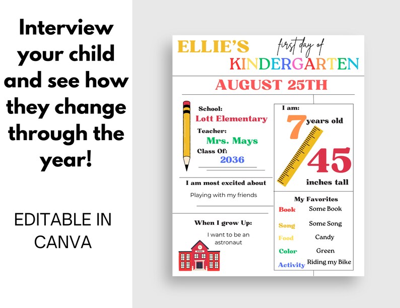 First and Last Day of School Printable Sign | Editable Kids Back to ...