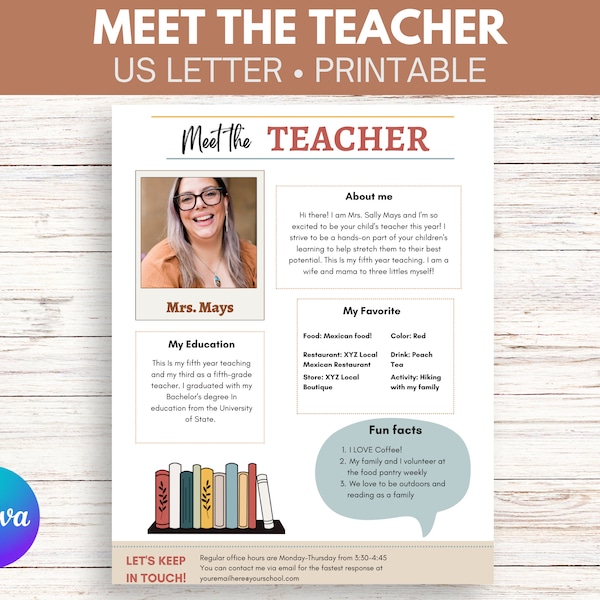 Meet the Teacher Simple Template - Etsy