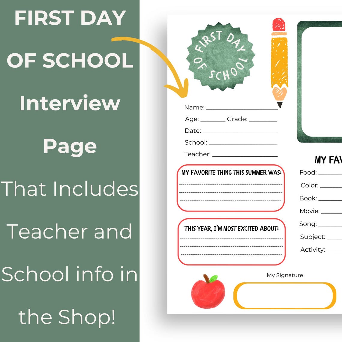 First Day of Homeschool Interview Questions First Day of School ...