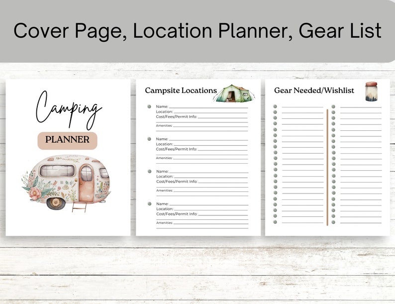 Camping Planner | RV Planner | Camp Binder | Gear List | Meal Checklist ...