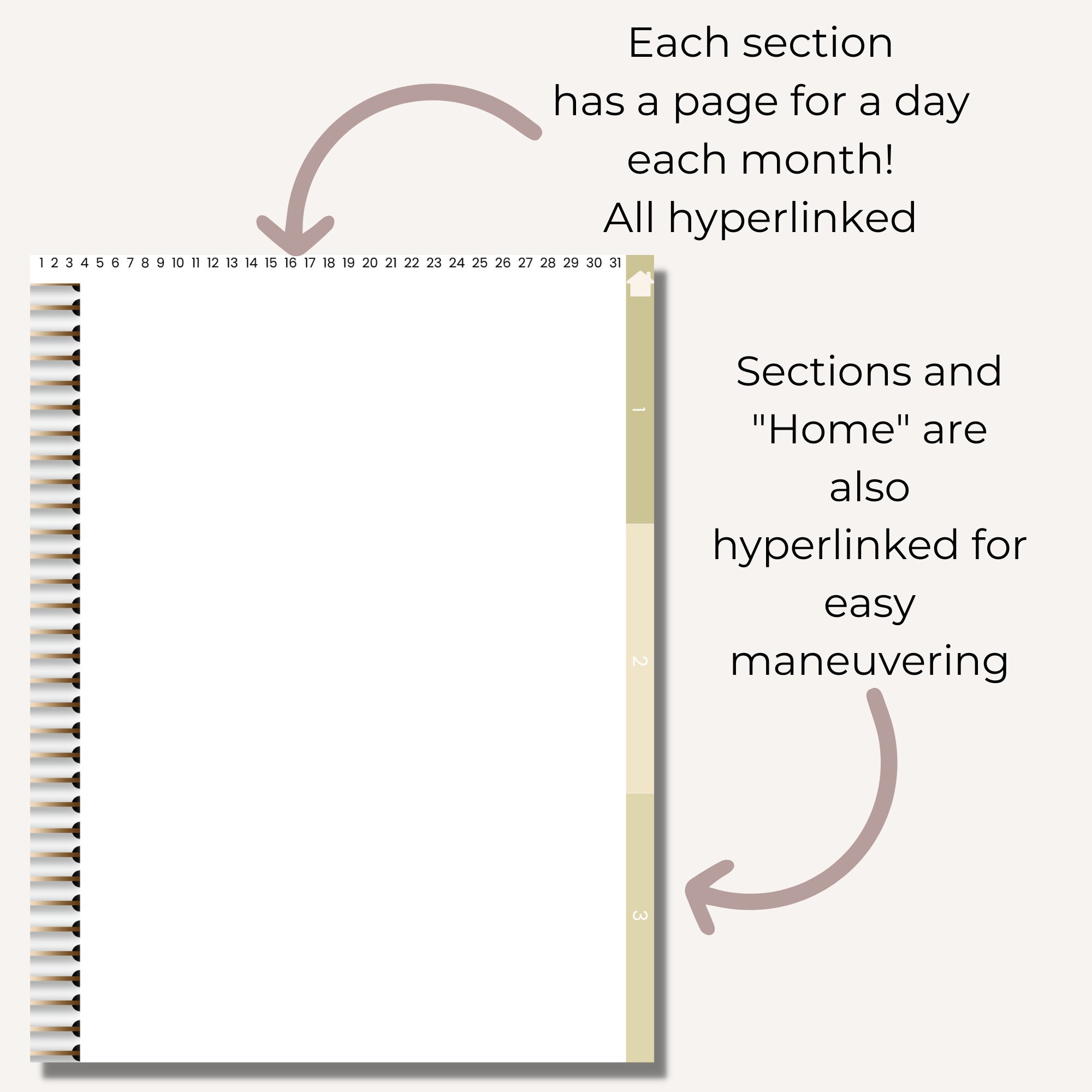 Digital Hyperlinked Notebook With Tabs and Stickerbook for Goodnotes 3 ...