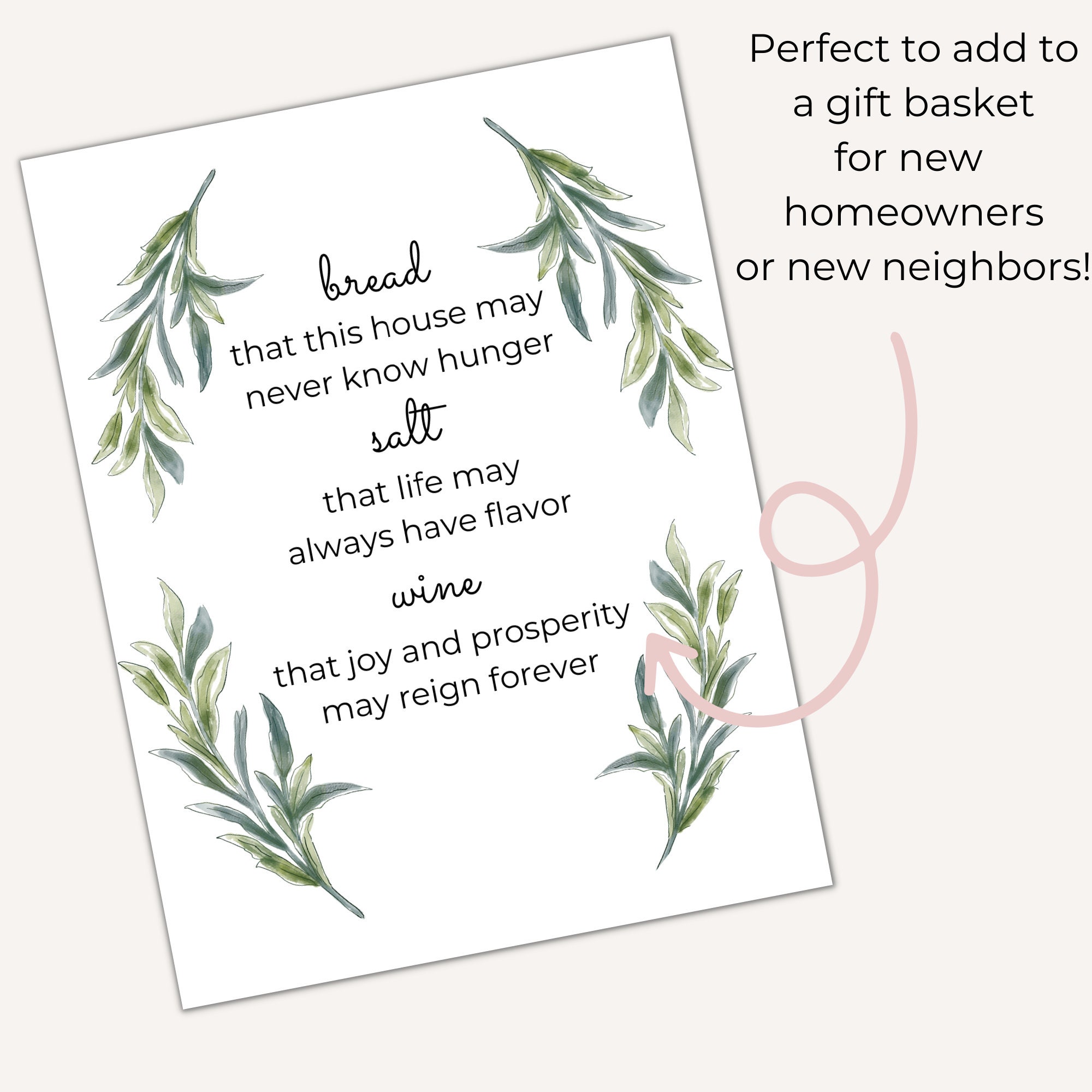 Simple Home Poem| Hostess Gift| New Neighbors| New Homeowners| House ...