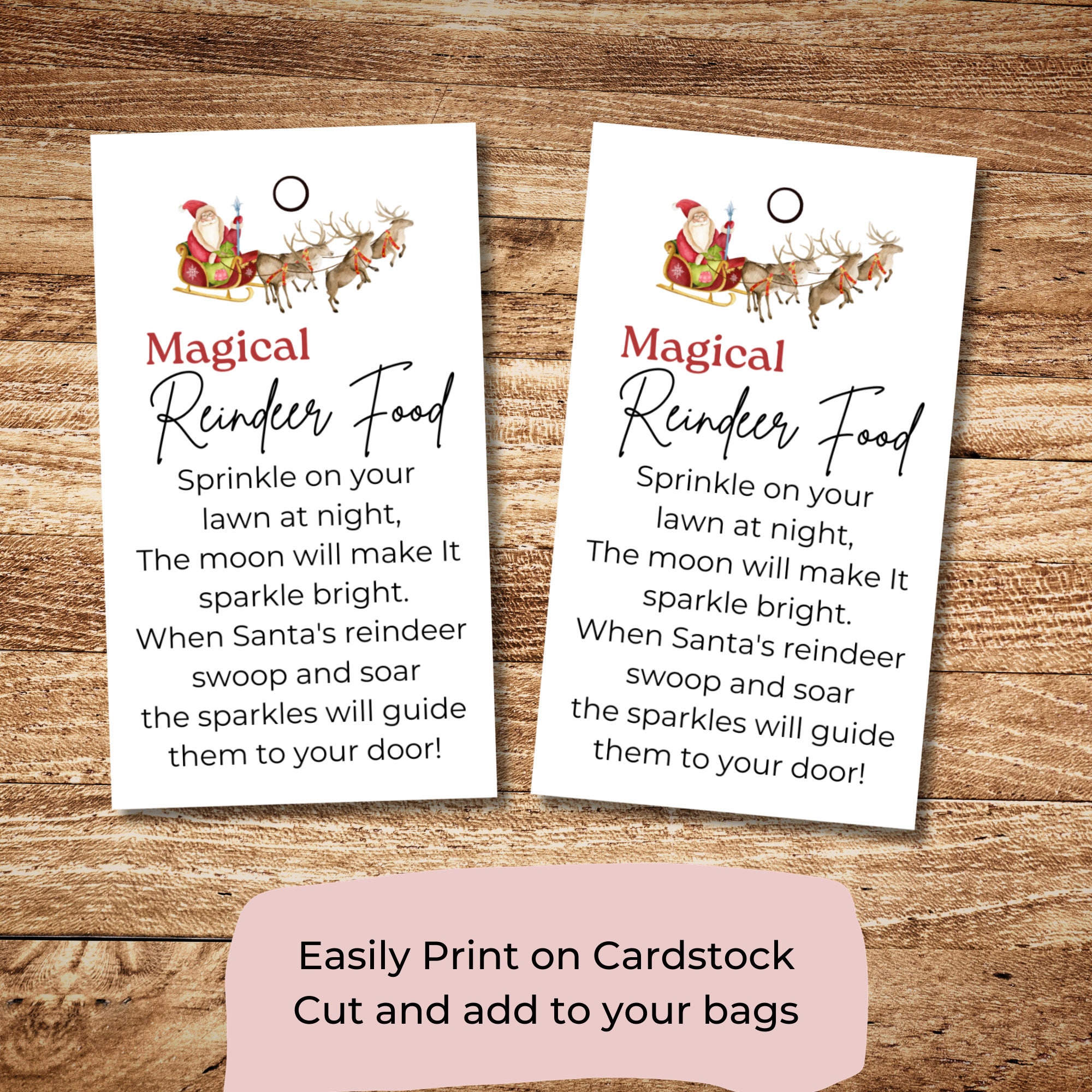 Printable Magic Reindeer Food Label Reindeer Food Tags - Etsy
