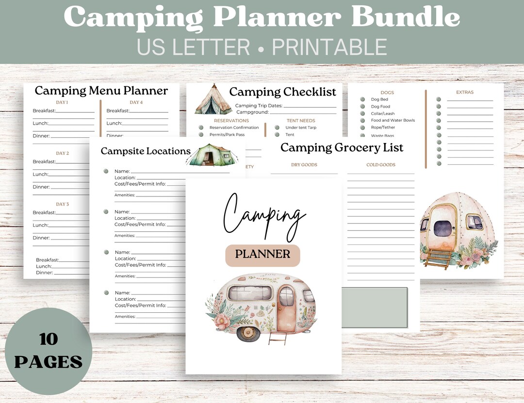 Camping Planner | RV Planner | Camp Binder | Gear List | Meal Checklist ...