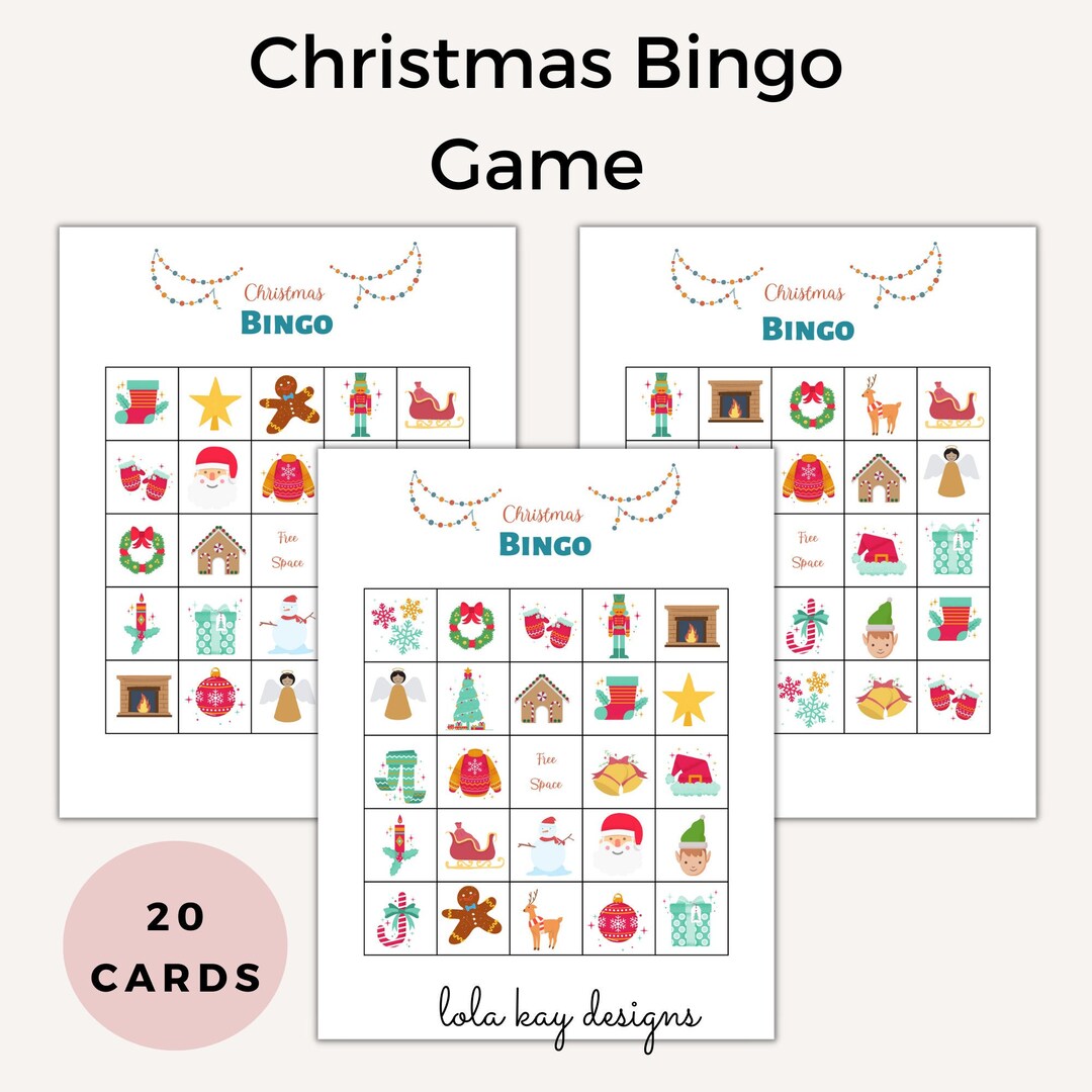 Christmas Bingo Game Printable| 20 Different Cards| Instant Download ...
