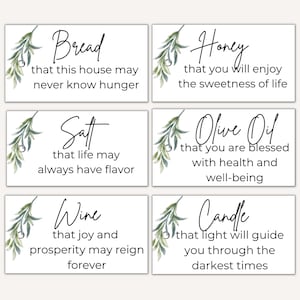 Housewarming Printable| House Blessing Printable| Bread, Salt, Wine ...