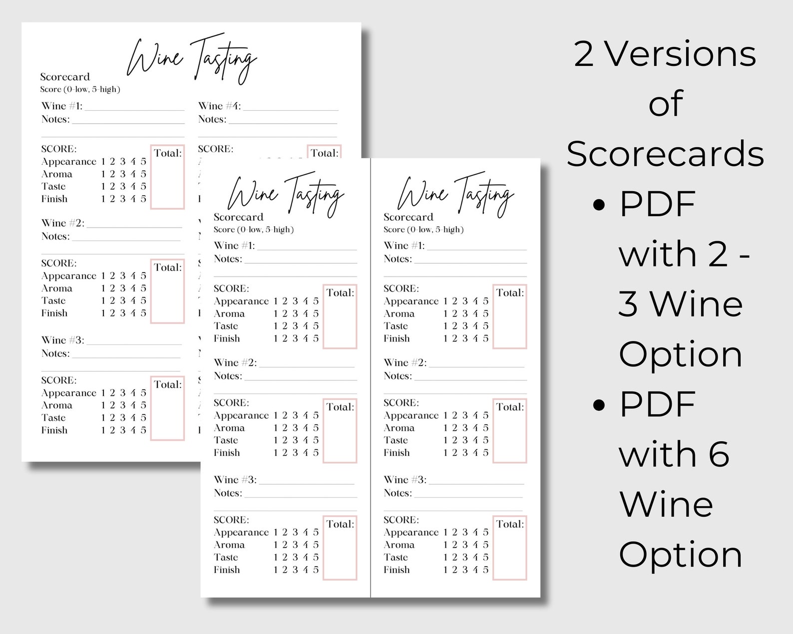 Simple Wine Tasting Scorecard and Cheat Sheet | Wine Tasting Guide ...