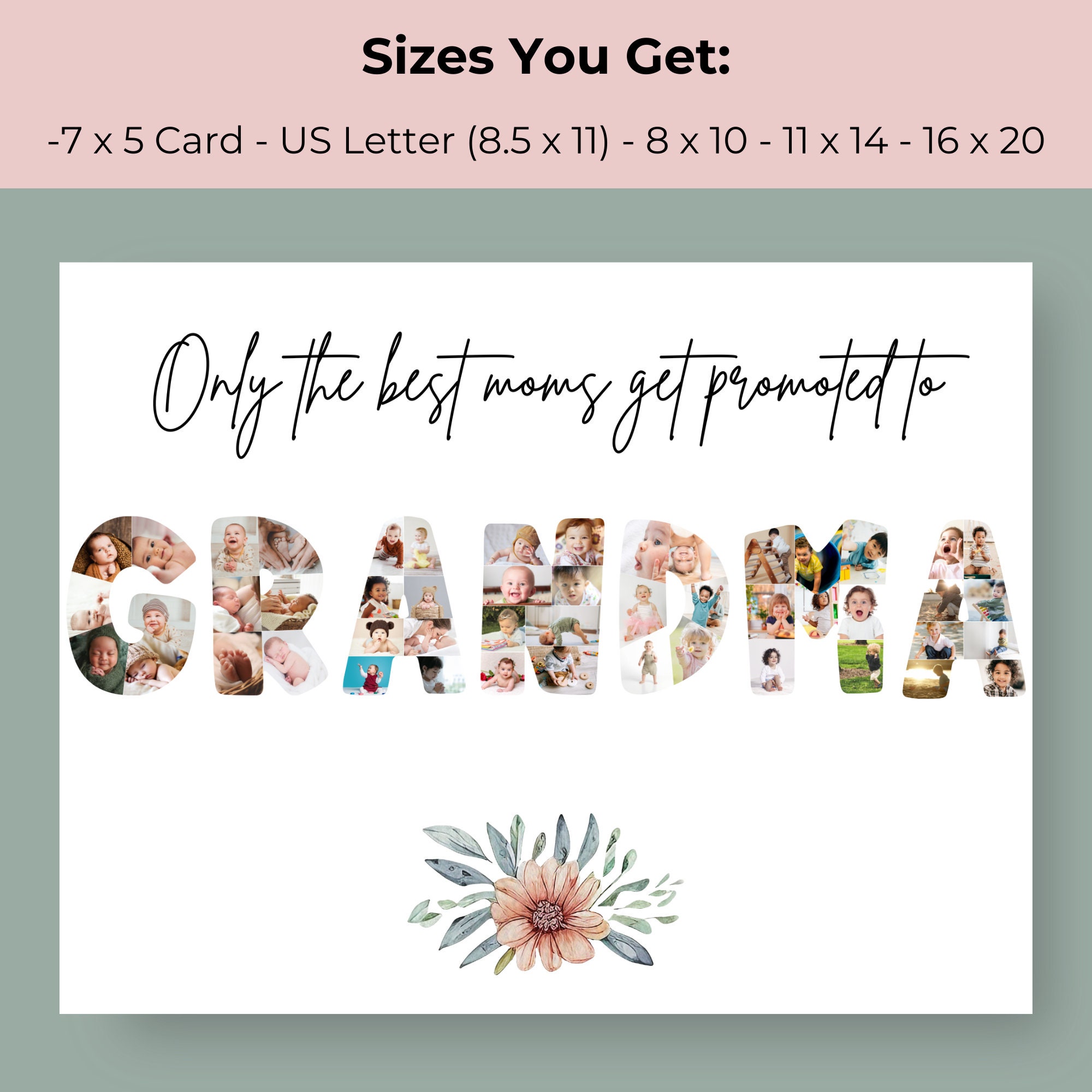 Grandma Photo Collage Editable Custom Photo Template Only the Best Moms ...