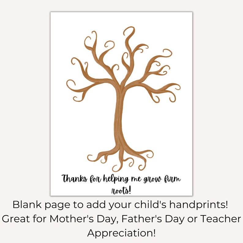 Tree Handprint Art Mother's Day Craft Father's Day - Etsy