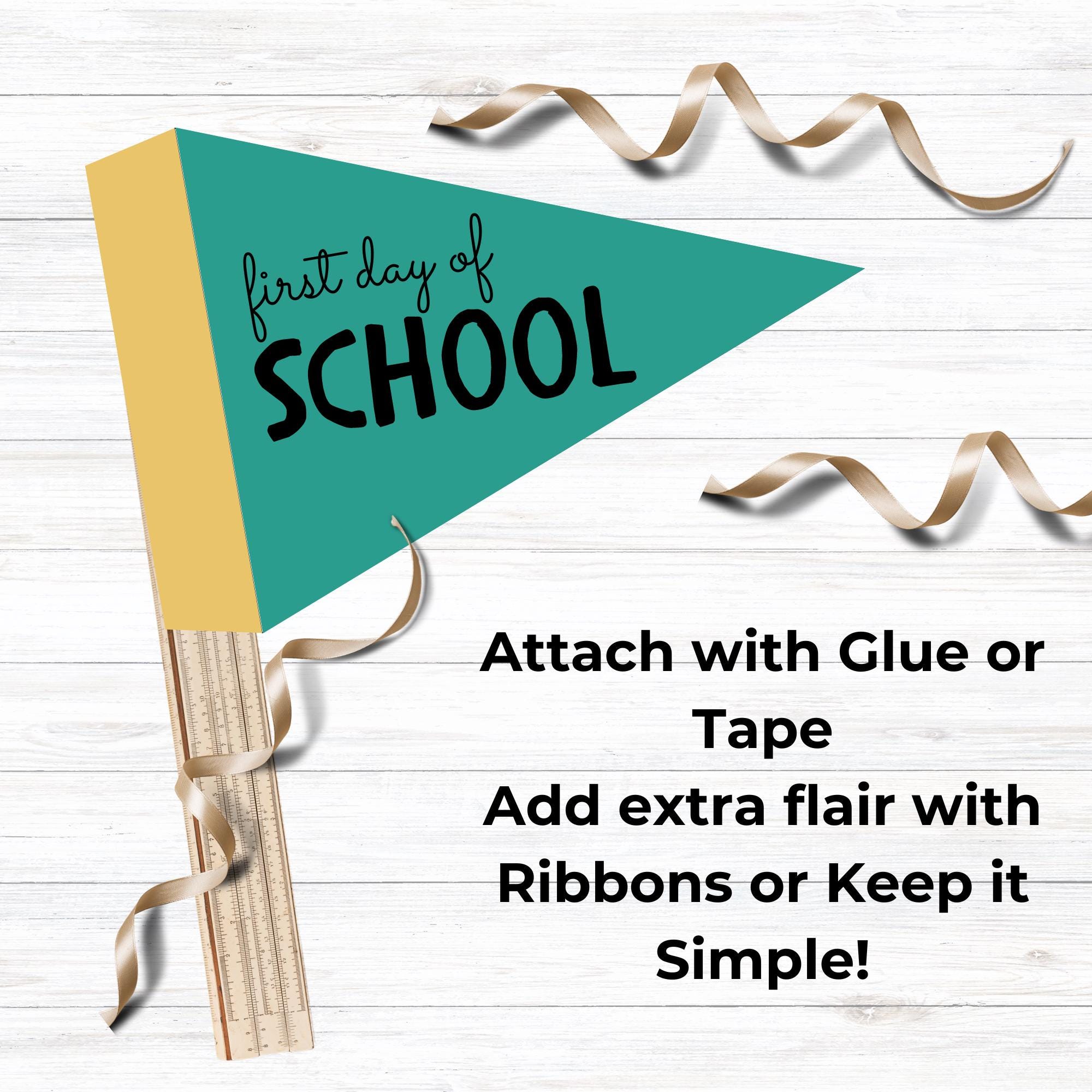 DIY First Day of School Pennant Flags | First Day of School Photo Prop ...