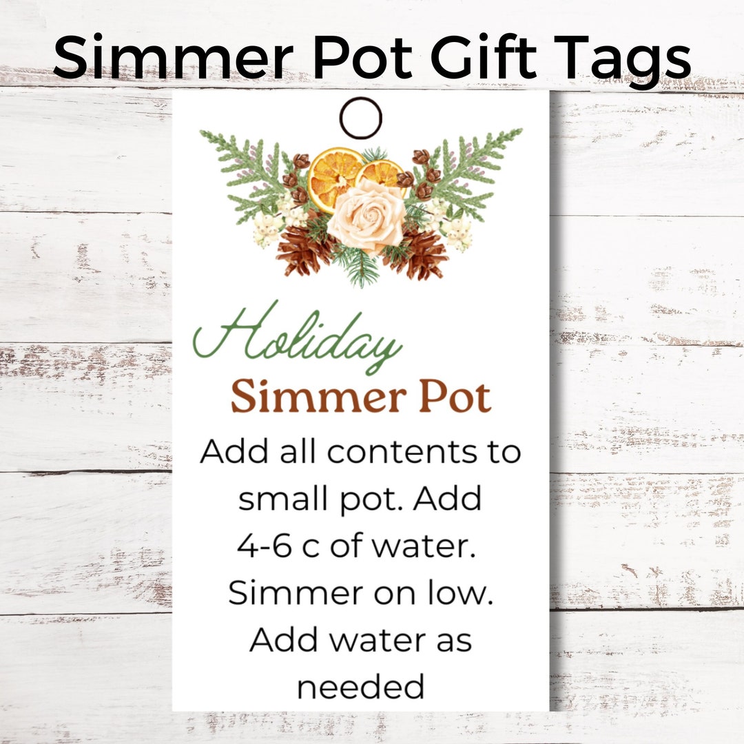 Christmas Simmering Pot Gift Tags| Holiday Simmer Pot Tags| Stovetop ...