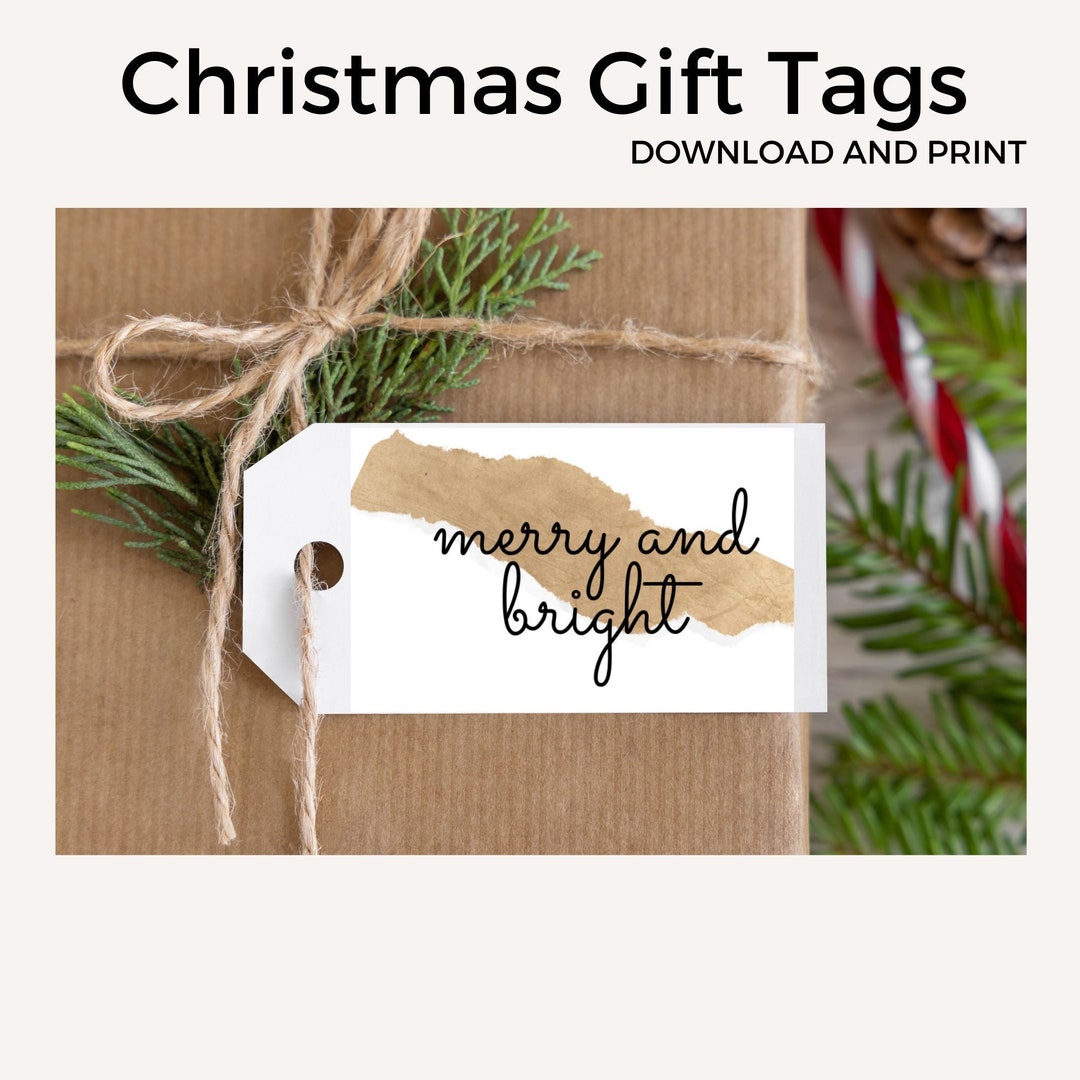 Printable Christmas Gift Tags| Rustic Inspired Christmas Tags| Print ...
