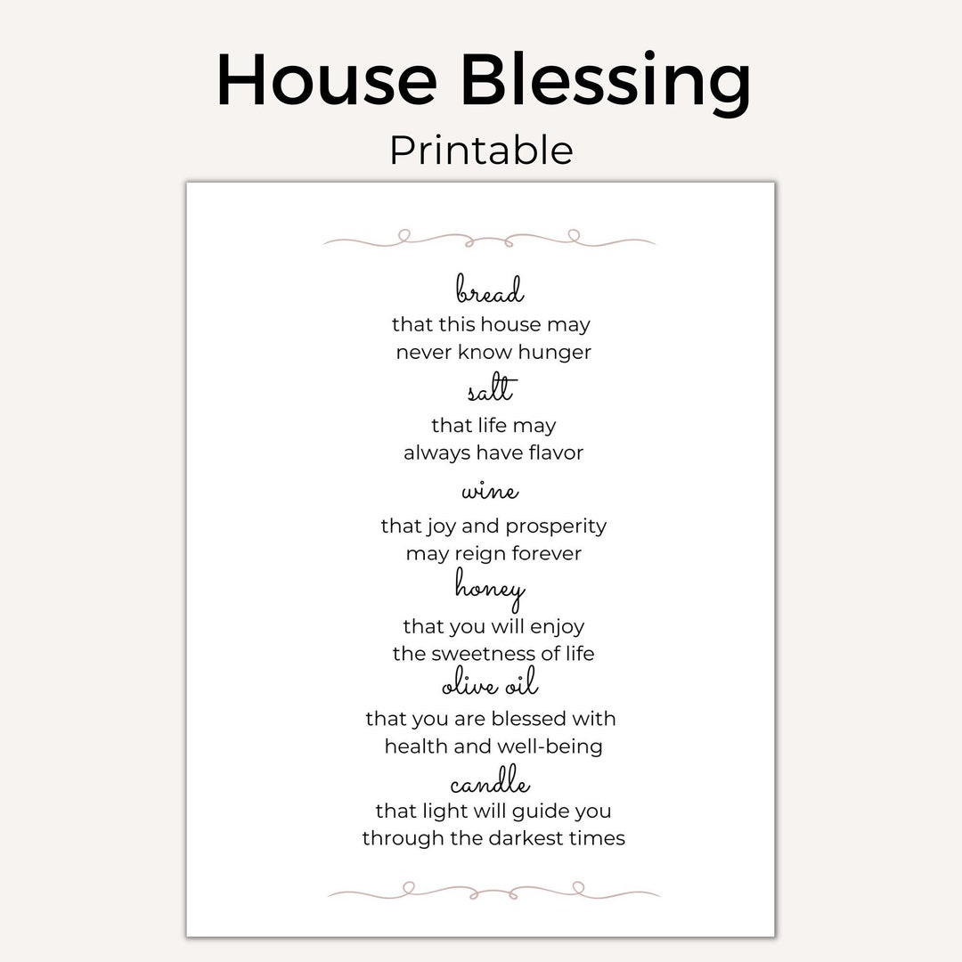 Housewarming Printable House Blessing Printable Bread Salt - Etsy