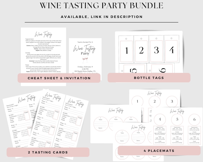 Simple Wine Tasting Scorecard and Cheat Sheet | Wine Tasting Guide ...