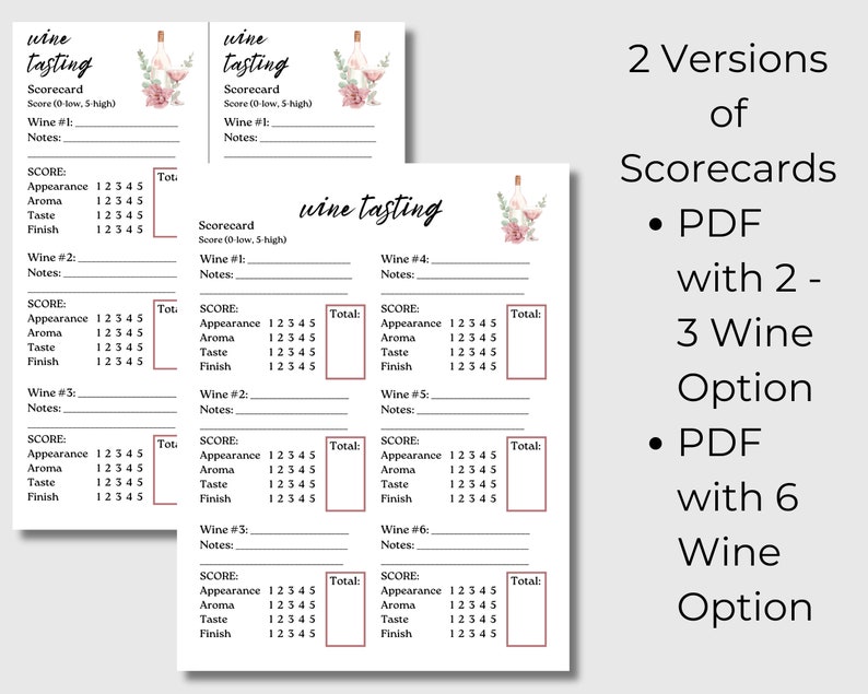Feminine Wine Tasting Scorecard and Cheat Sheet | Wine Tasting Guide ...