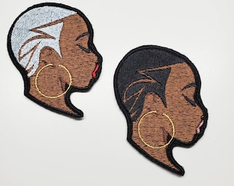 Afro Lady Embroidered Patch African American Patches Black - Etsy