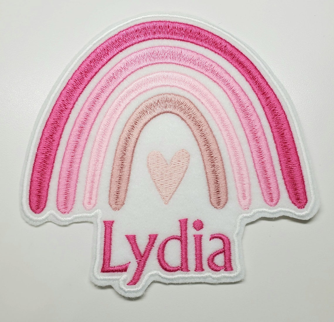 Large Personalized Rainbow Patch - Boho Rainbow Patch - Rainbow Heart ...