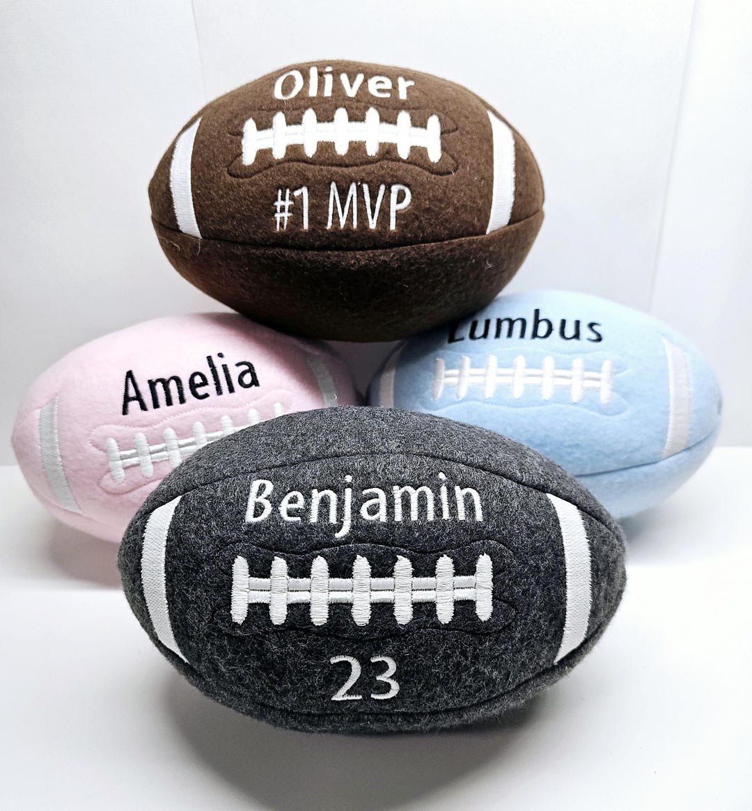 Personalized Embroidered Football Stuffie: Fleece Sports Pillow - Etsy