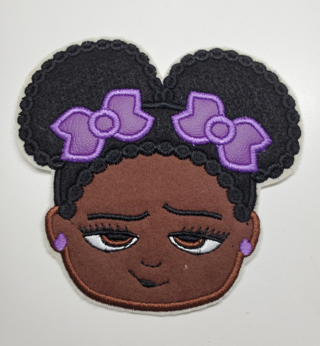 Afro Puffs Embroidered Embroidered Patch - Little Girl Patch - Bossy ...