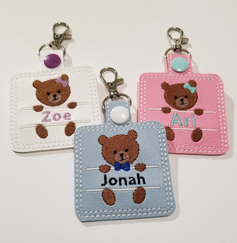Personalized Embroidered Baby Keychain - Diaper Bag Tag- Toddler ...