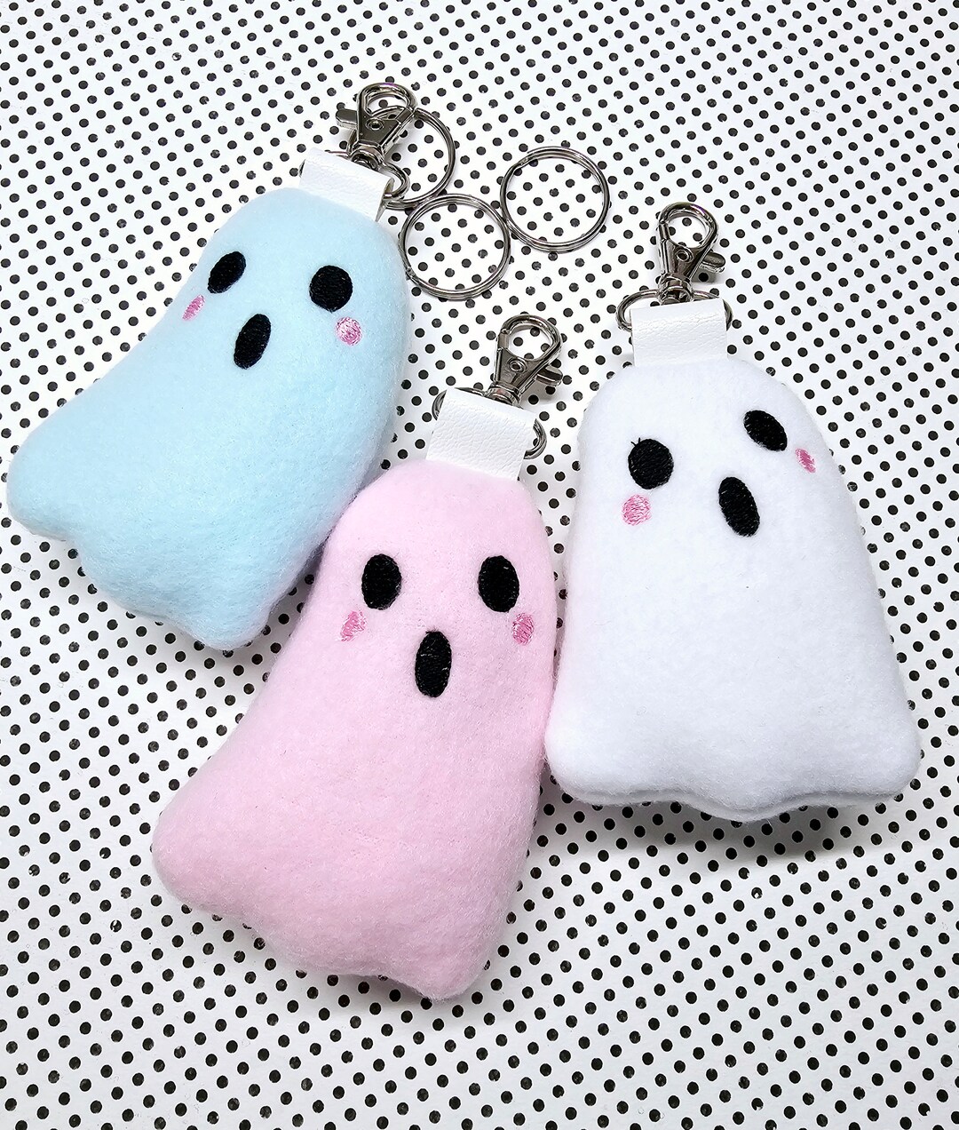 Ghost Keychains - Ghost Stuffie - Halloween Ghost Stuffie - Boo - Cute ...