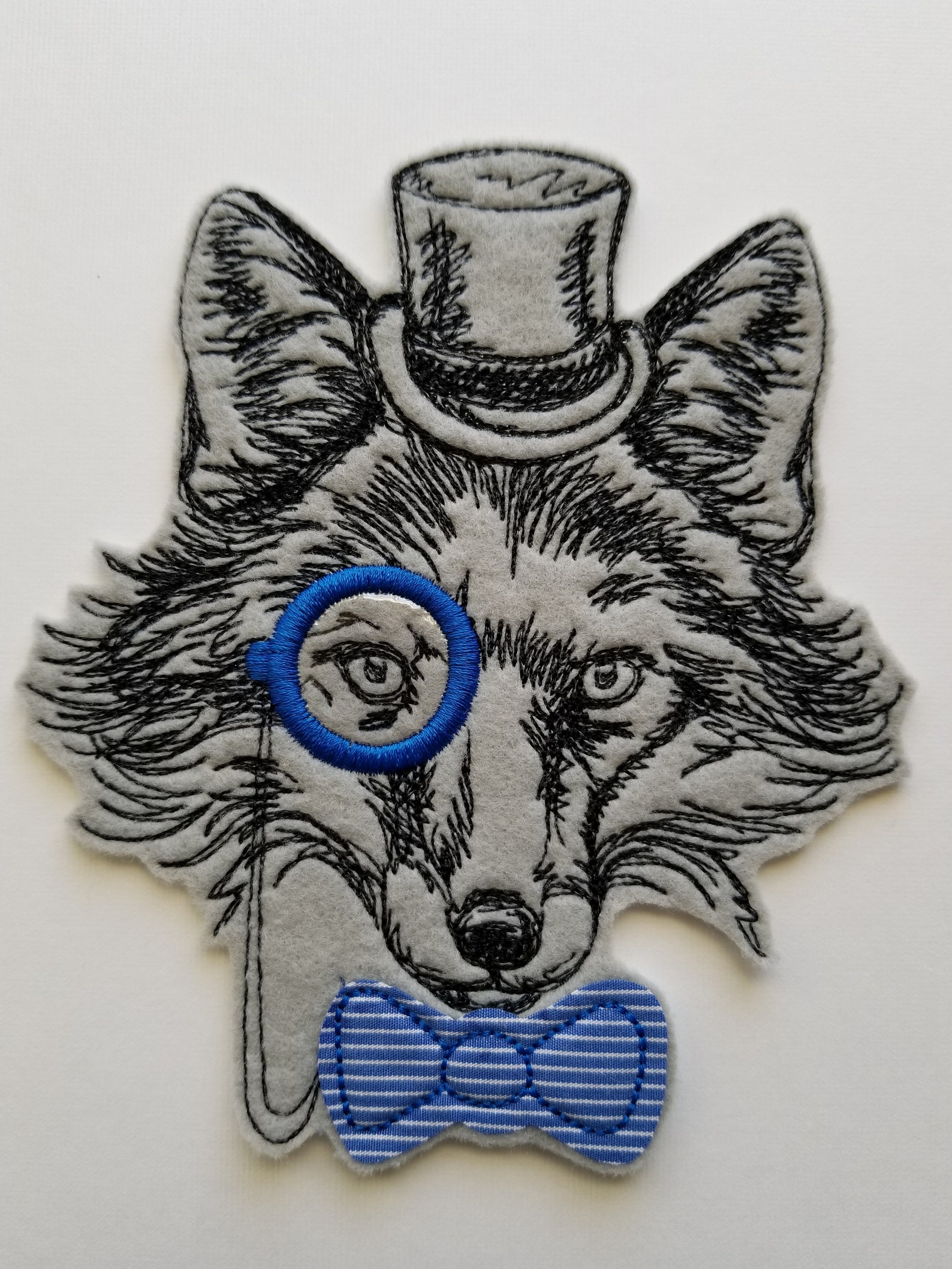 Custom Dapper Fox Embroidered Patch - Fox Specs Embroidery, Fox ...