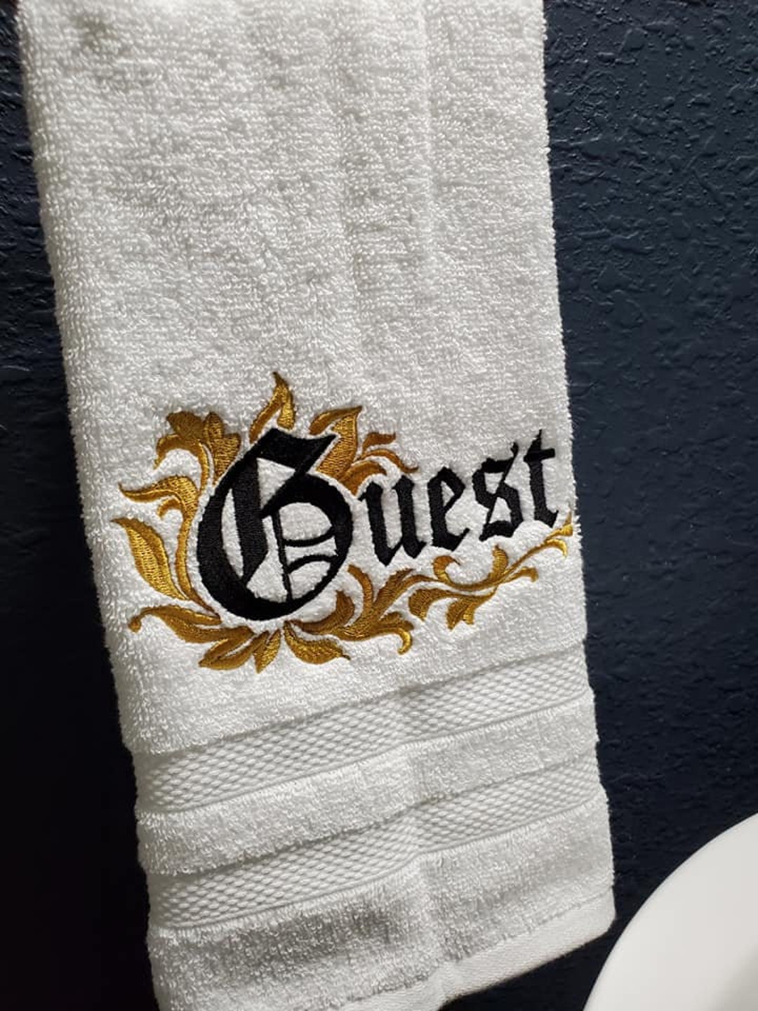 Custom Guest Hand Towel, Be Our Guest Towel, Damask Towel, New Home ...