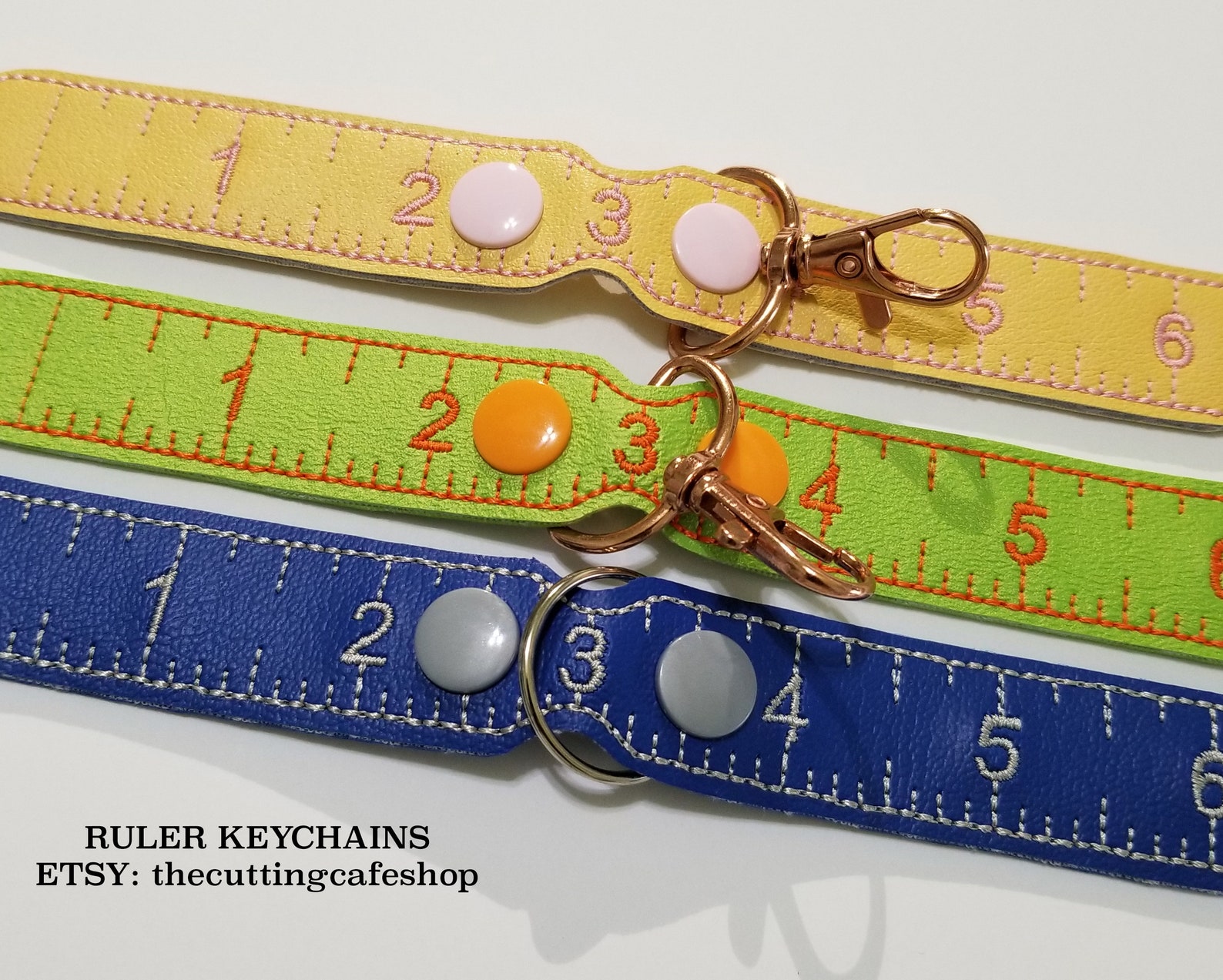Ruler Keychain Embroidered Ruler Ruler Charms Gifts for | Etsy