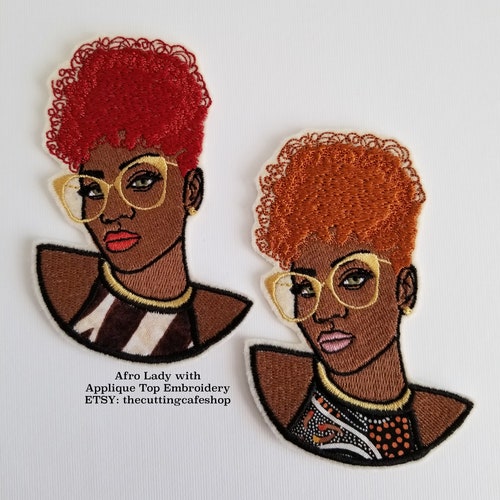 Afro Lady Embroidered Patch African American Patches Black - Etsy