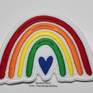Rainbow Patch - Boho Rainbow Patch - Rainbow Heart Patch - Over the ...